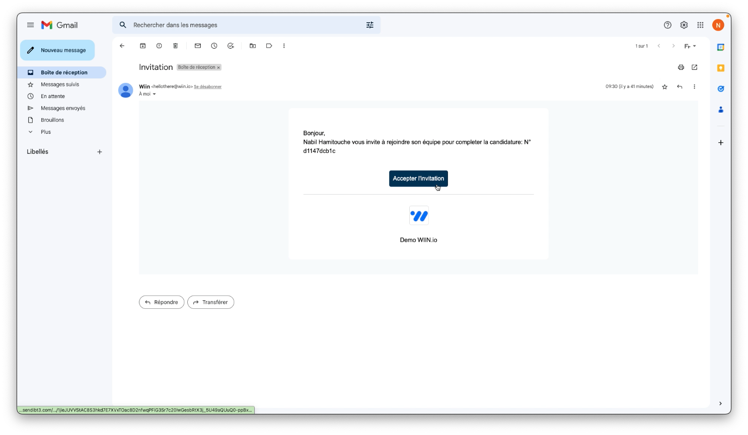 Inviter un membre dans son équipe