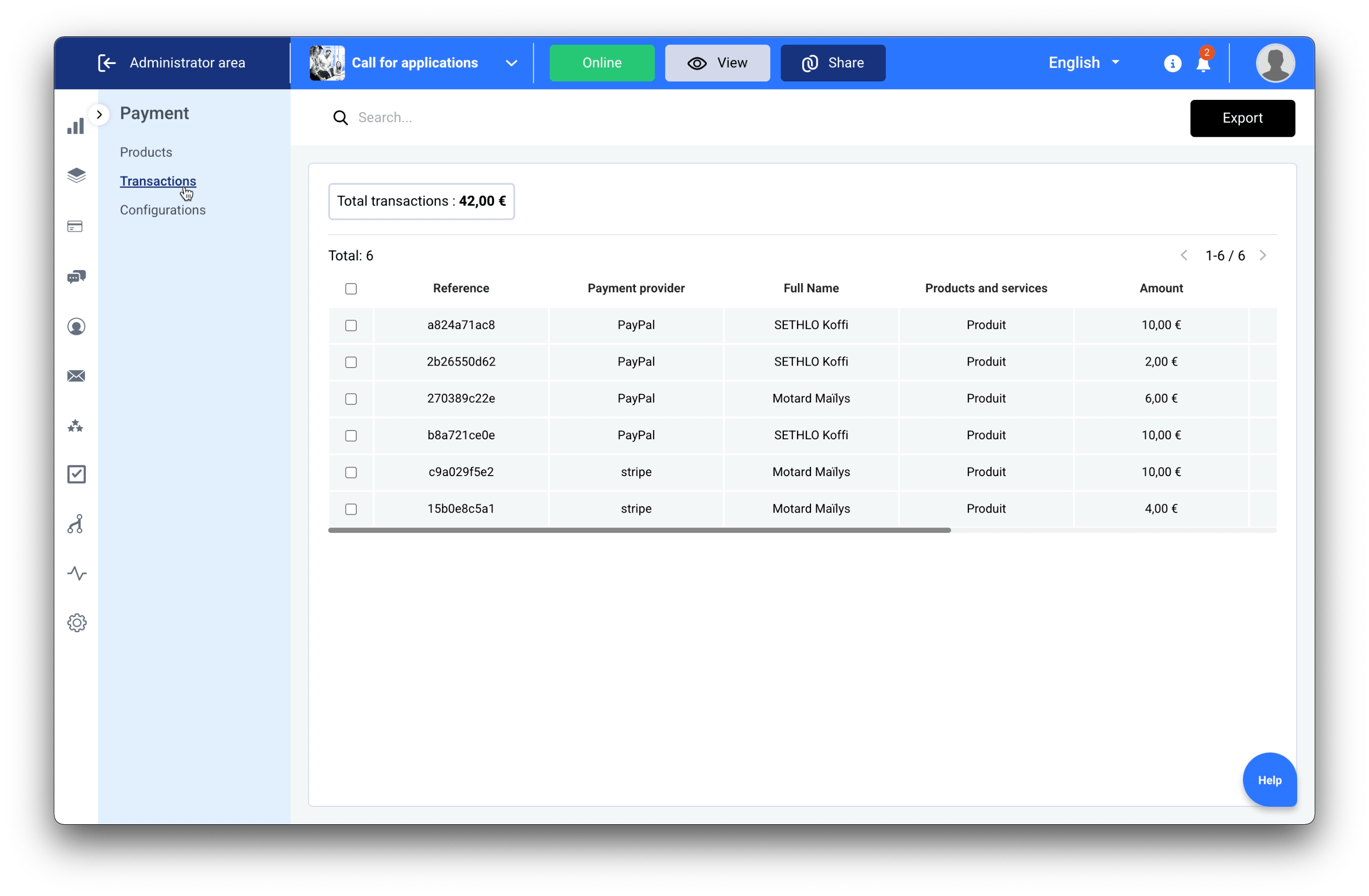 Tracking transactions