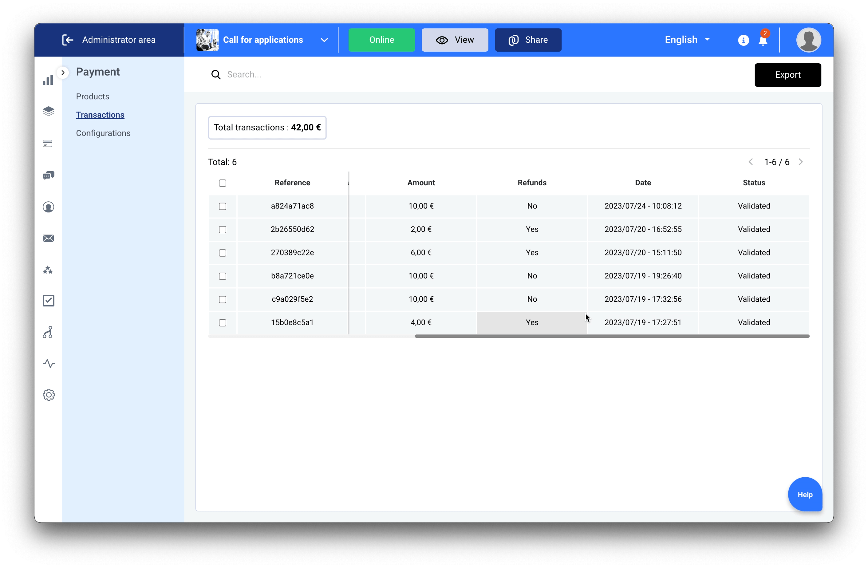 Tracking transactions